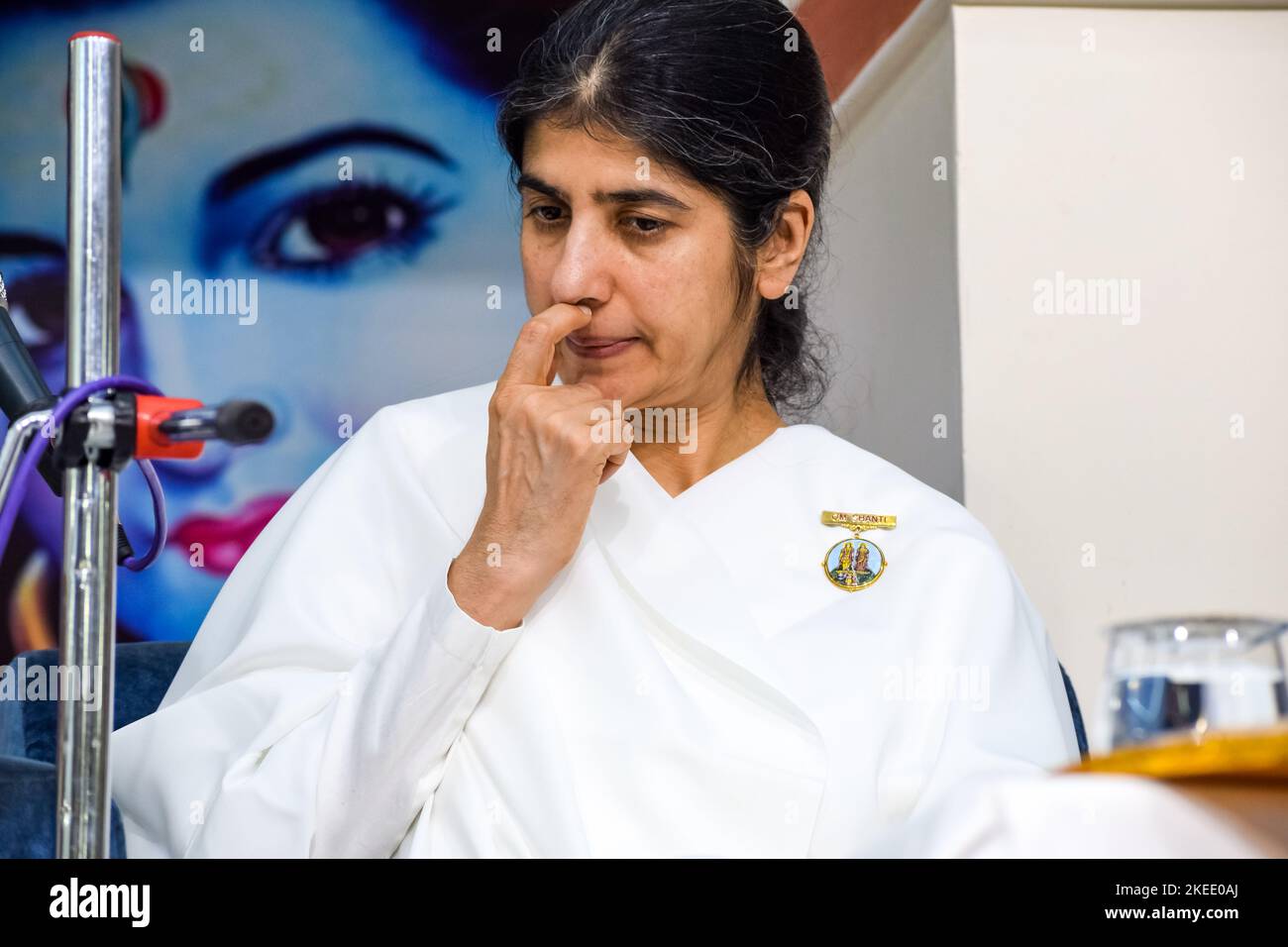 New Delhi, India, October 16 2022 – BK Shivani during meditation ...