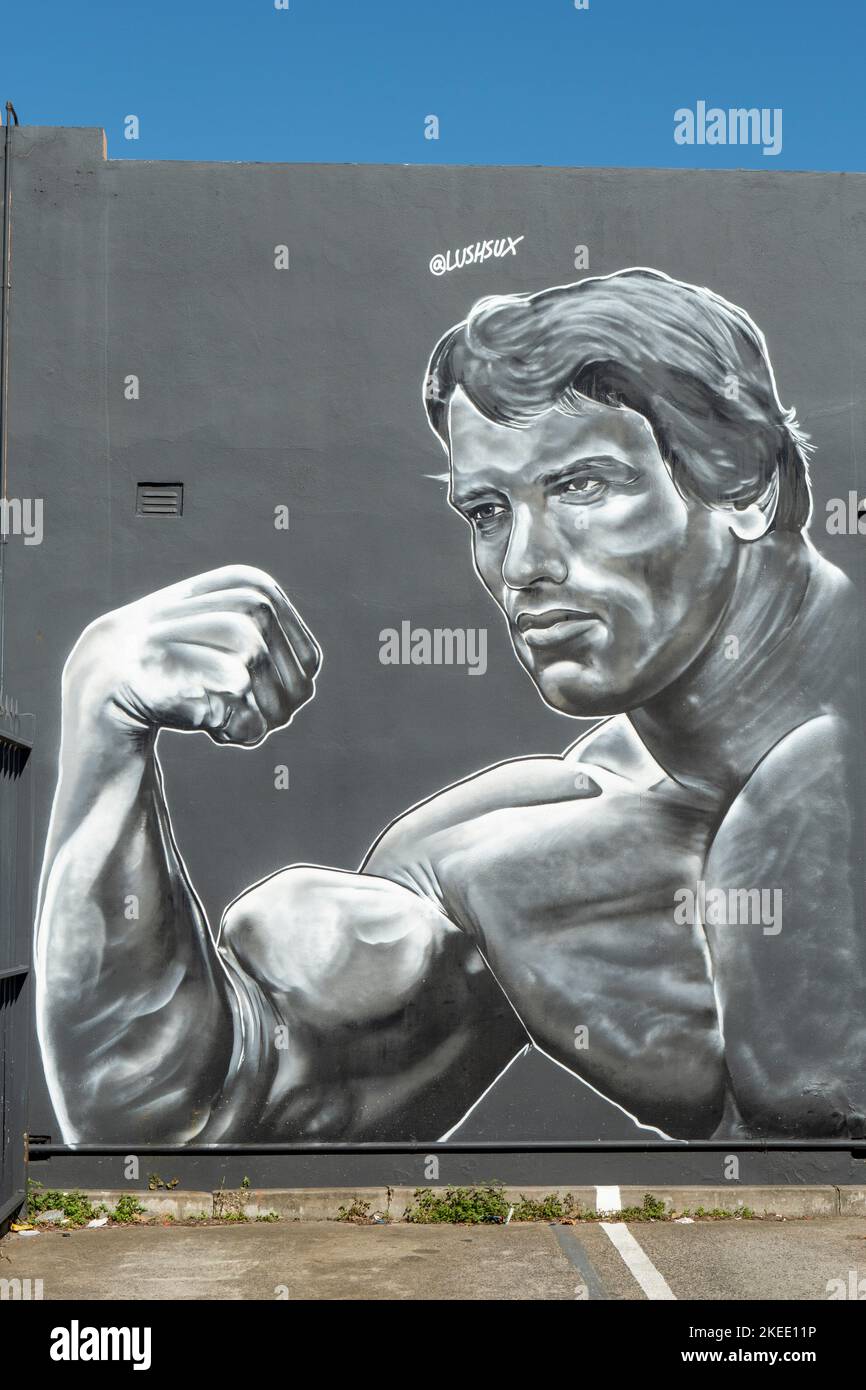 Strong Man Street Art, Brunswick, Melbourne, Victoria, Australia Stock ...