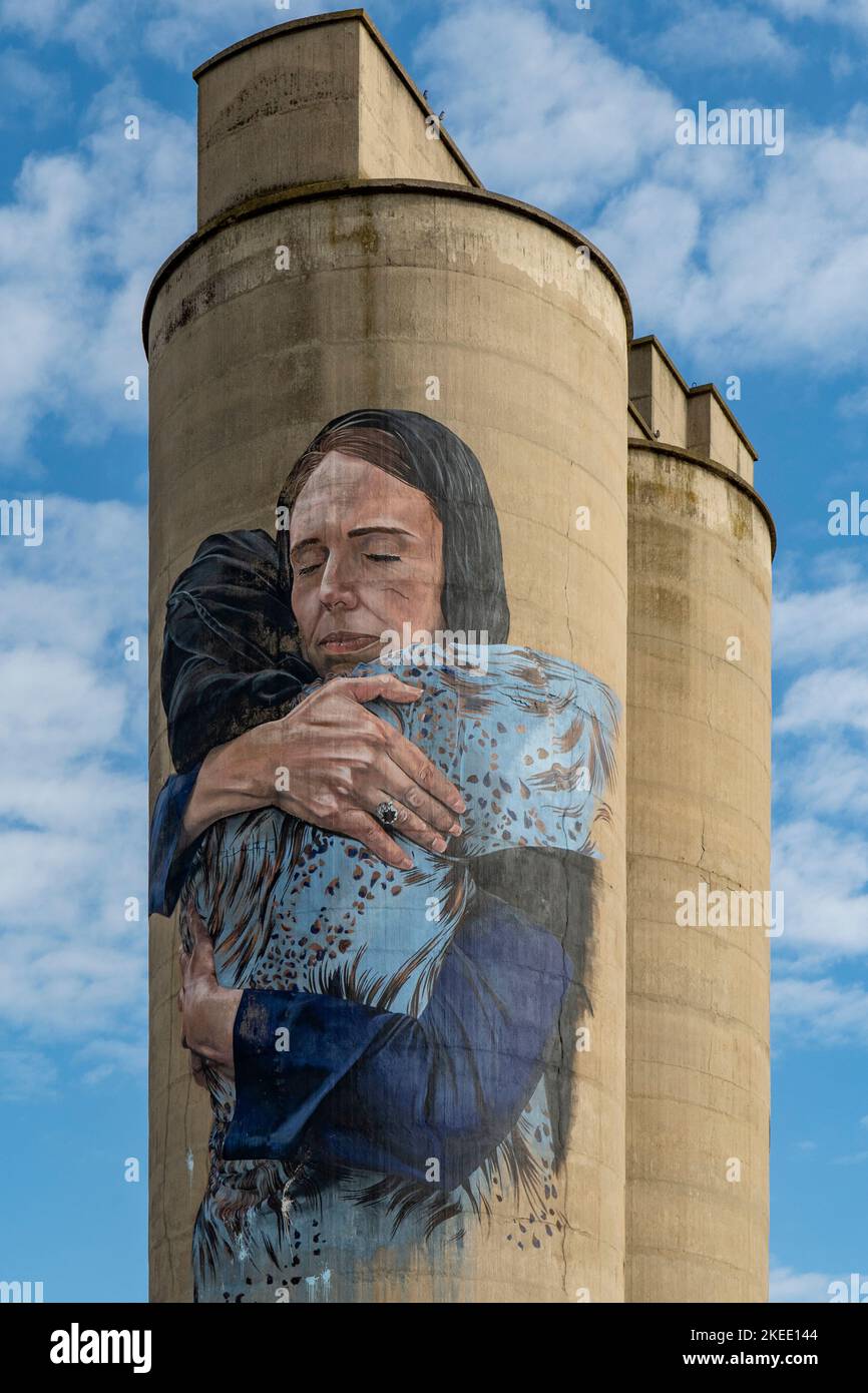 Jacinda Ardern Silo Art, Brunswick, Melbourne, Victoria, Australia ...