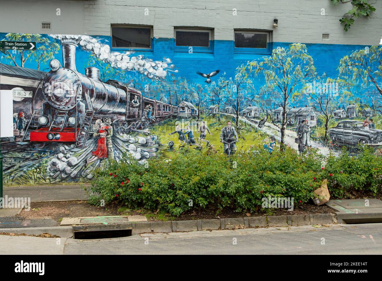 Train mural hi-res stock photography and images - Alamy