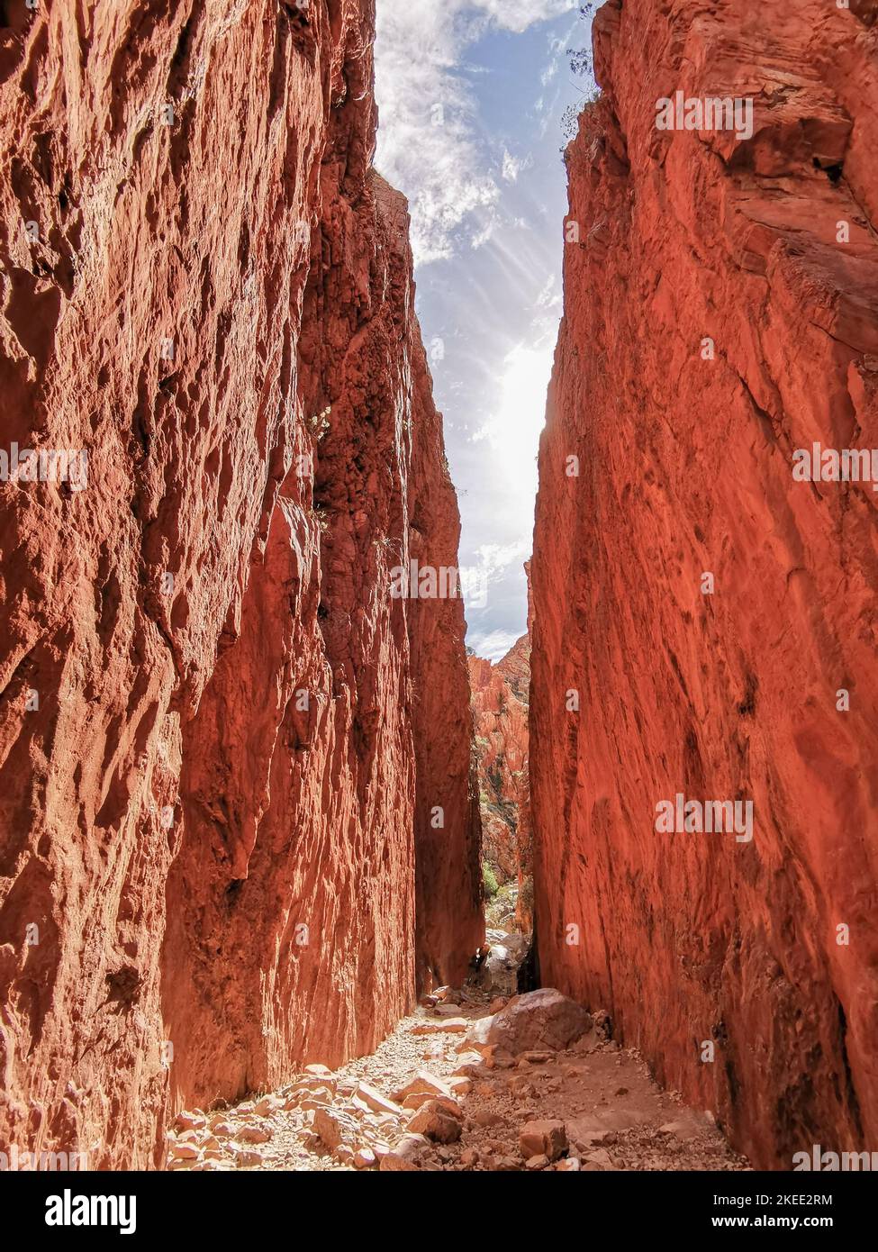 A vertical shot of the Standley Chasm geological formation in the West ...