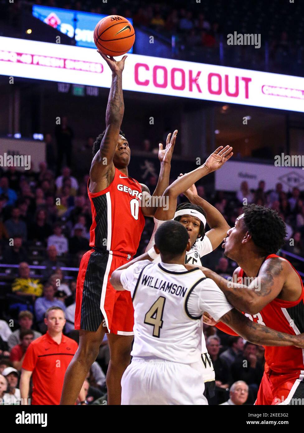 November 11, 2022: Georgia senior Terry Roberts (0) takes a jump shot ...