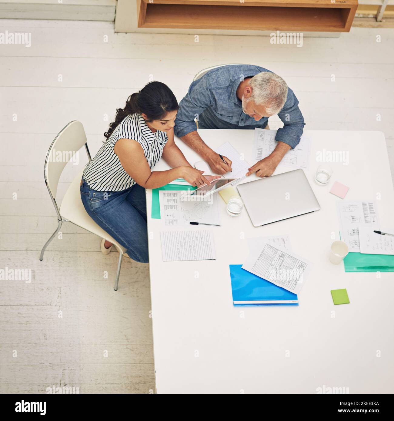 Supporting the design process with modern technology. a two colleagues ...