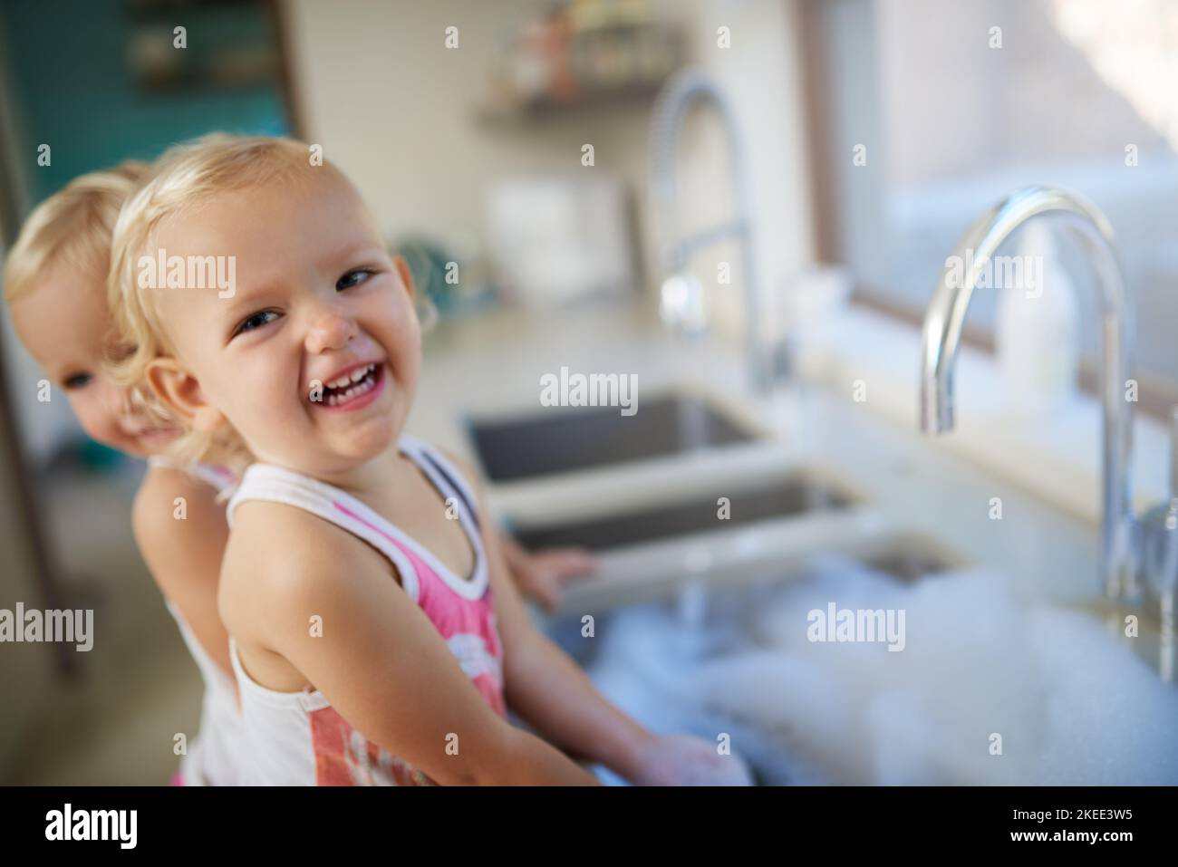 Giggles And Grins Portrait Of Two Young Girls Having Fun While Doing 9346
