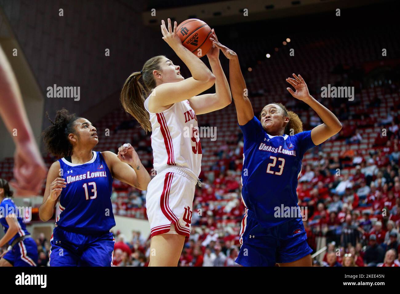Indiana Hoosiers forward Lilly Meister (52) plays against UMass during ...