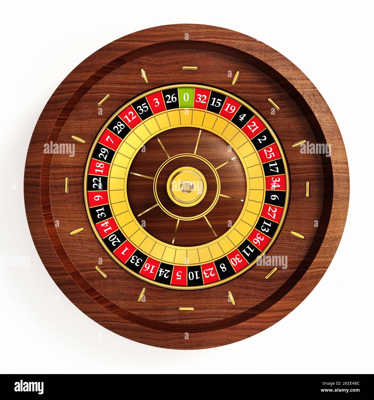 Roulette wheel isolated on white background. 3D illustration Stock ...