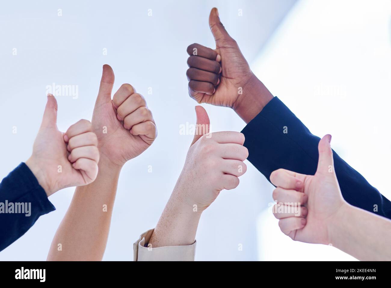 Diverse hands thumbs up hi-res stock photography and images - Alamy