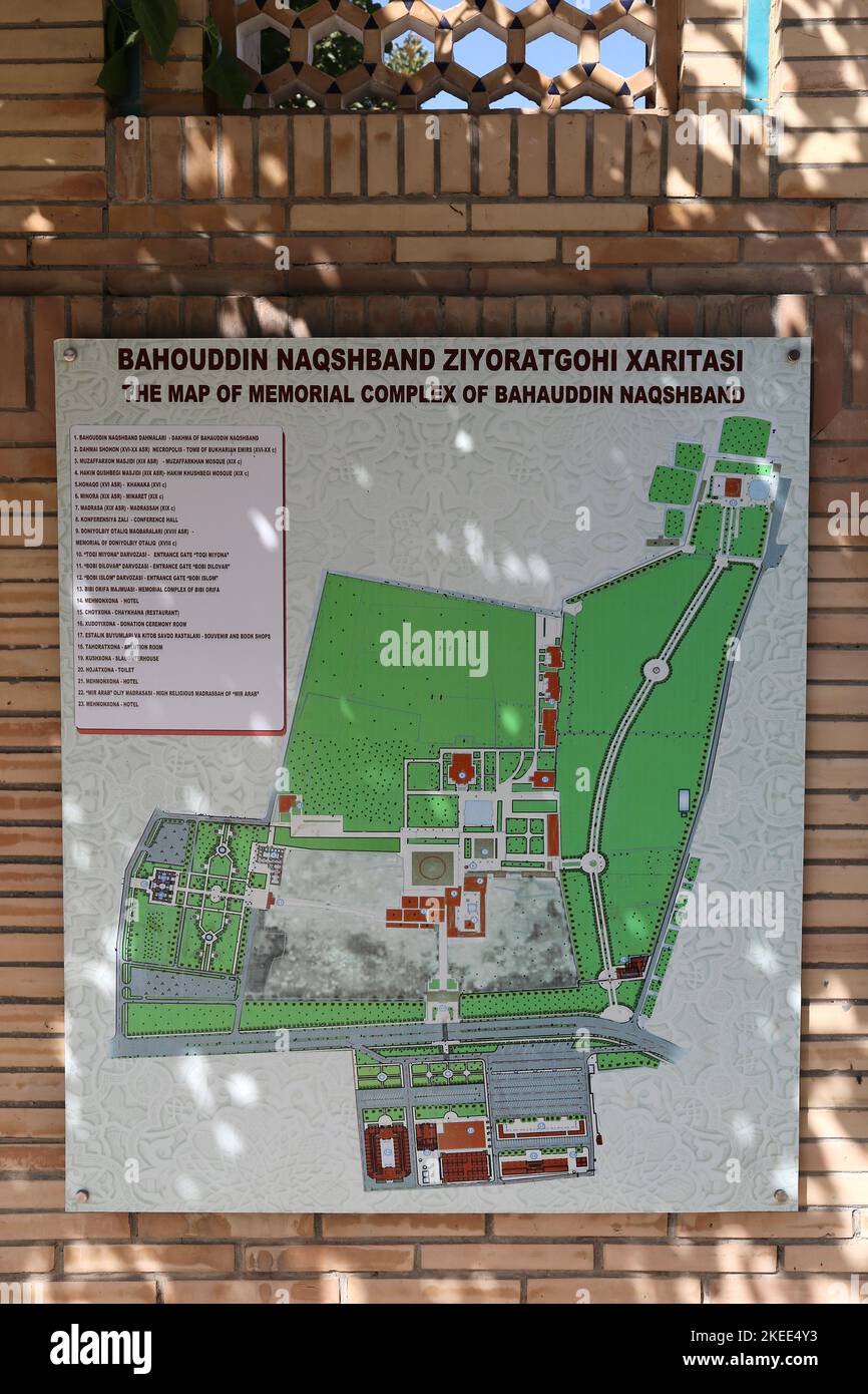 Map of the Bahauddin Naqshband Necropolis, Kasri, Bukhara, Bukhara ...