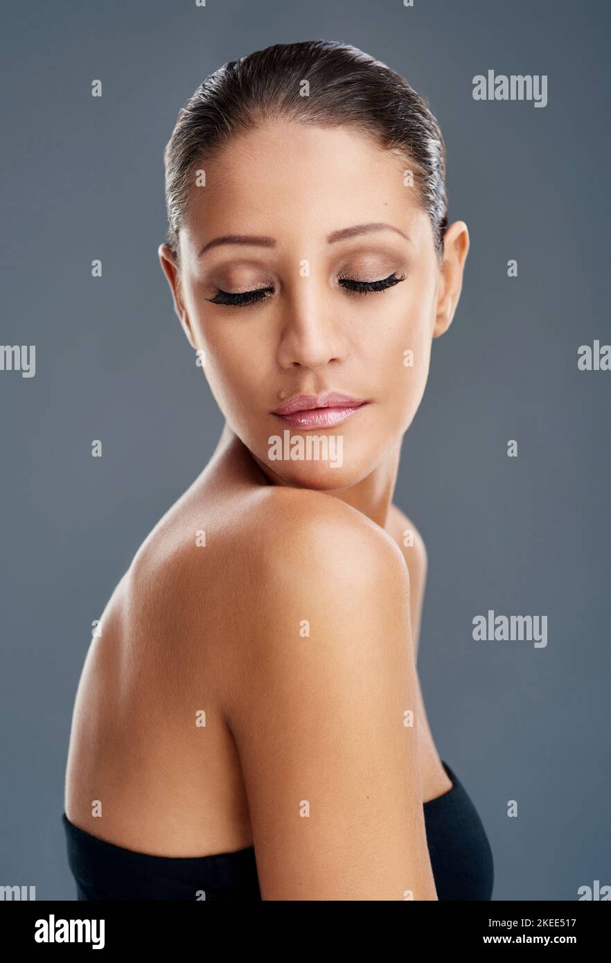 Beauty at its finest. a beautiful young woman posing in the studio ...