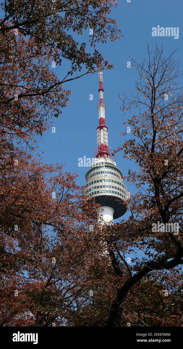 28 October 2022 - Seoul, South Korea: View of N Seoul Tower in autumn ...