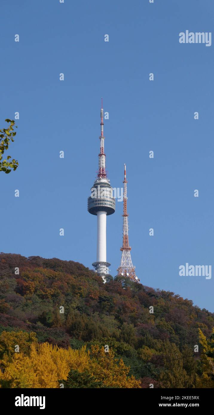 28 October 2022 - Seoul, South Korea: View of N Seoul Tower in autumn ...