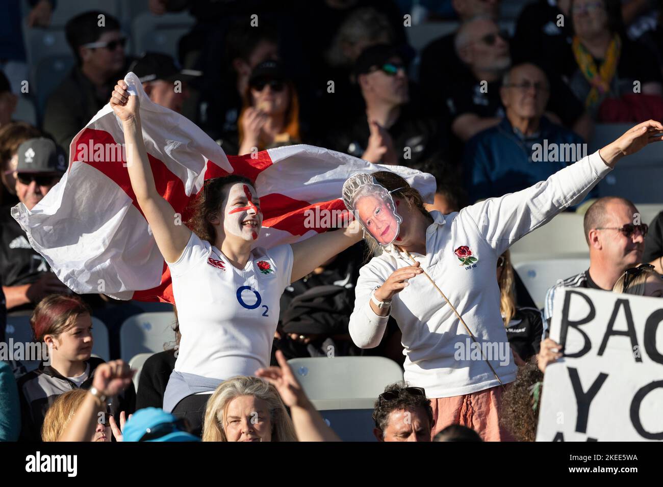England fans ahead of Women's Rugby World Cup final match at Eden Park ...