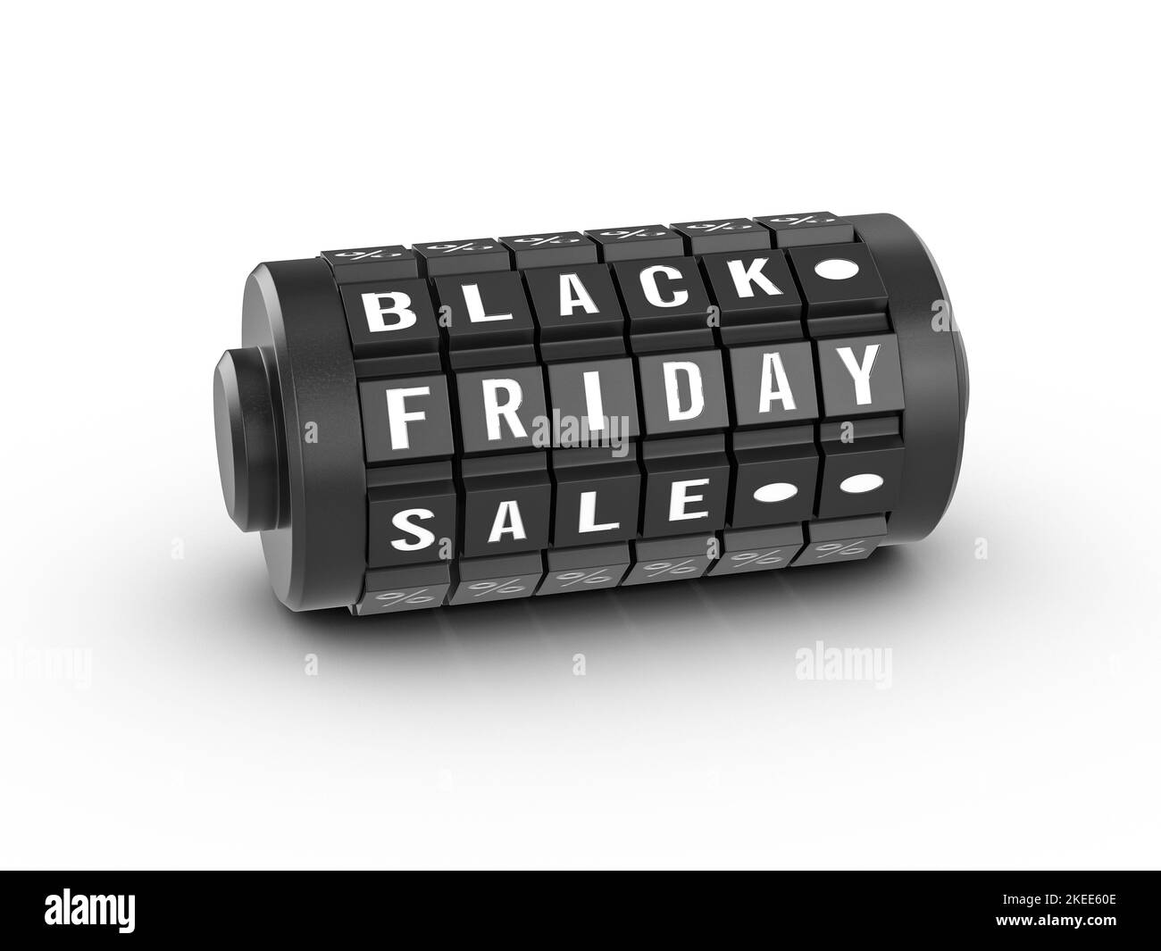 Black Friday combination lock on a white background. 3d illustration ...