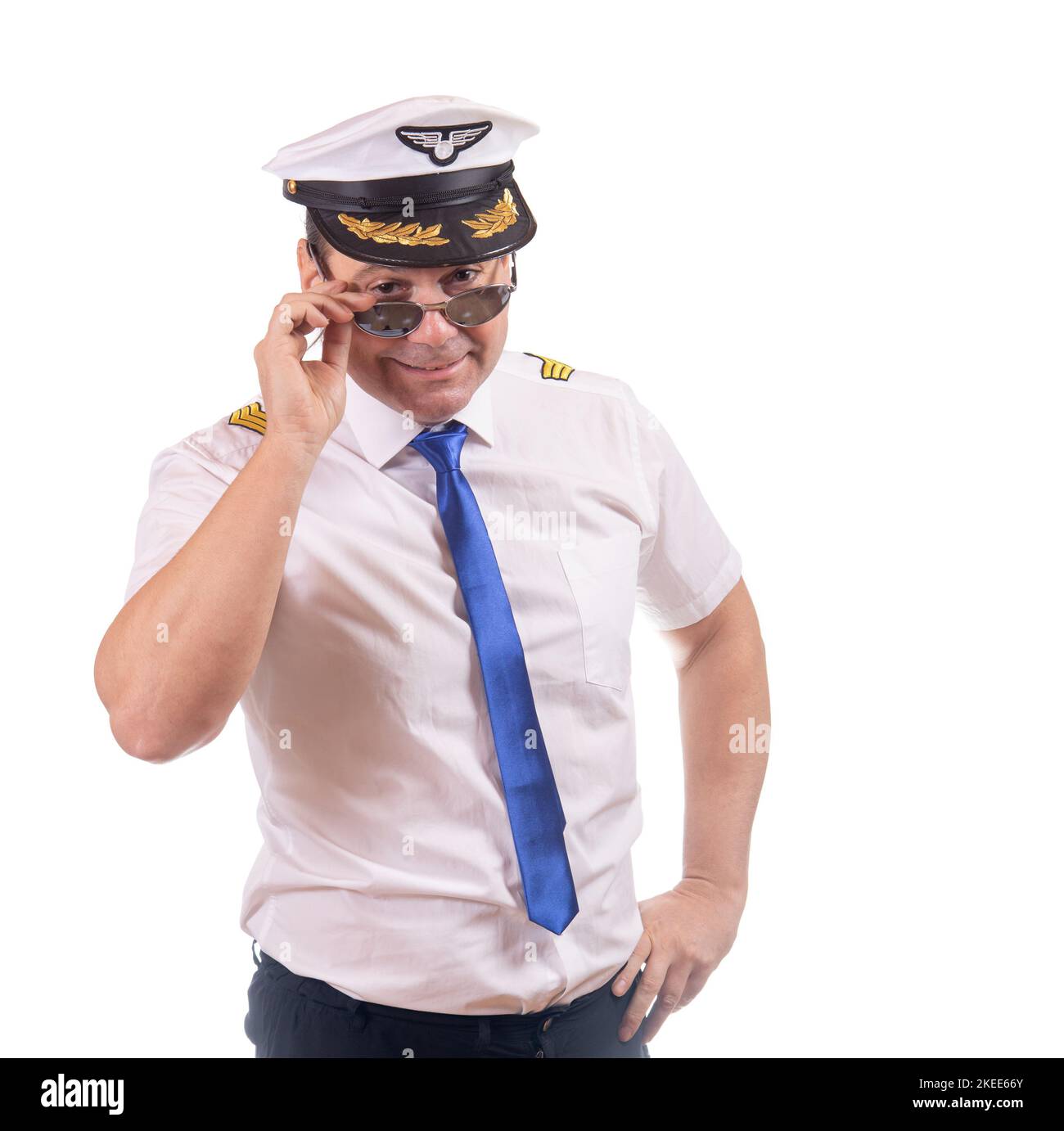 Smiling airline pilot hi-res stock photography and images - Alamy