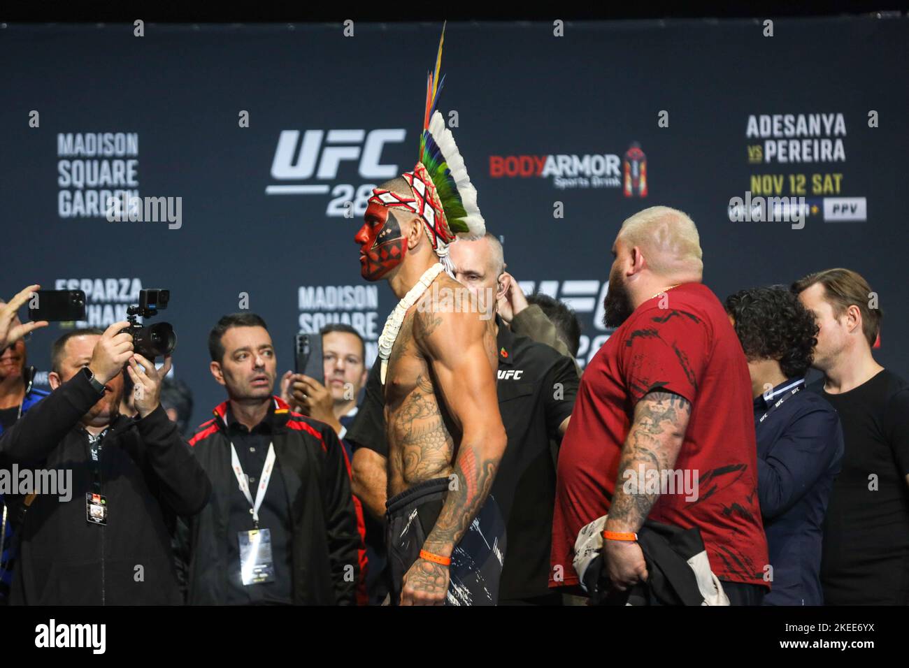 New York, New York, USA. 11th Nov, 2022. Alex Pereira during weigh-ins ...