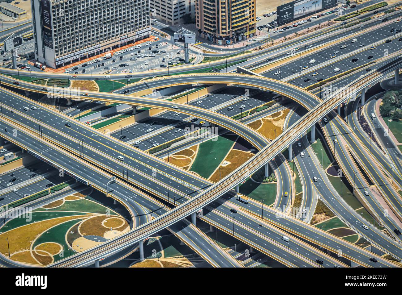Dubai bridges view from the top of Burj Khalifa Stock Photo - Alamy