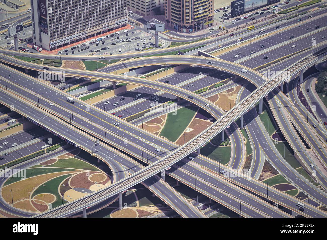 Dubai bridges view from the top of Burj Khalifa Stock Photo - Alamy