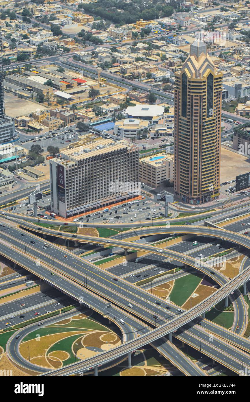 Dubai bridges view from the top of Burj Khalifa Stock Photo - Alamy