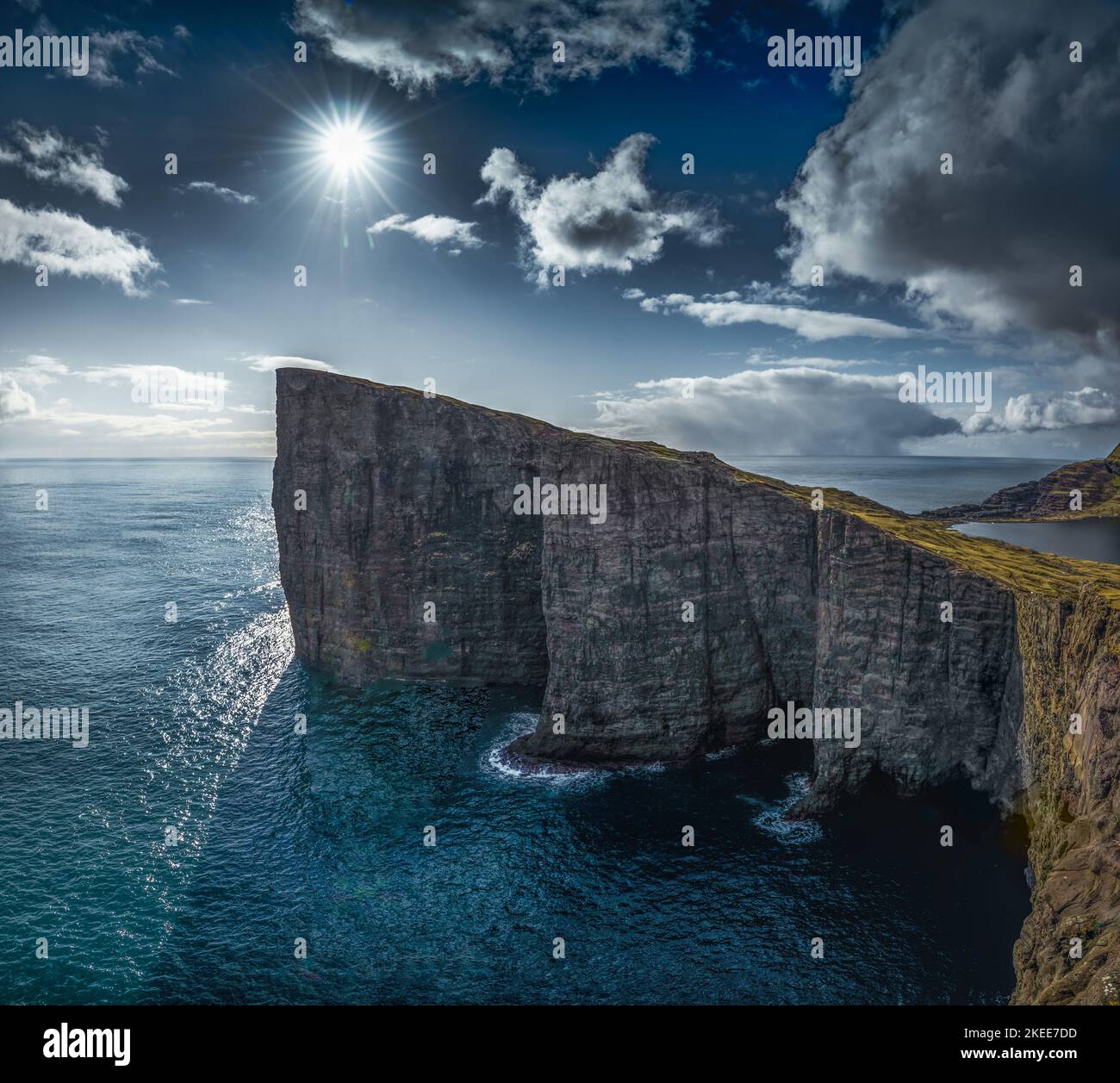 A beautiful scene of Tralanipa muntain, slave cliff by the water under ...