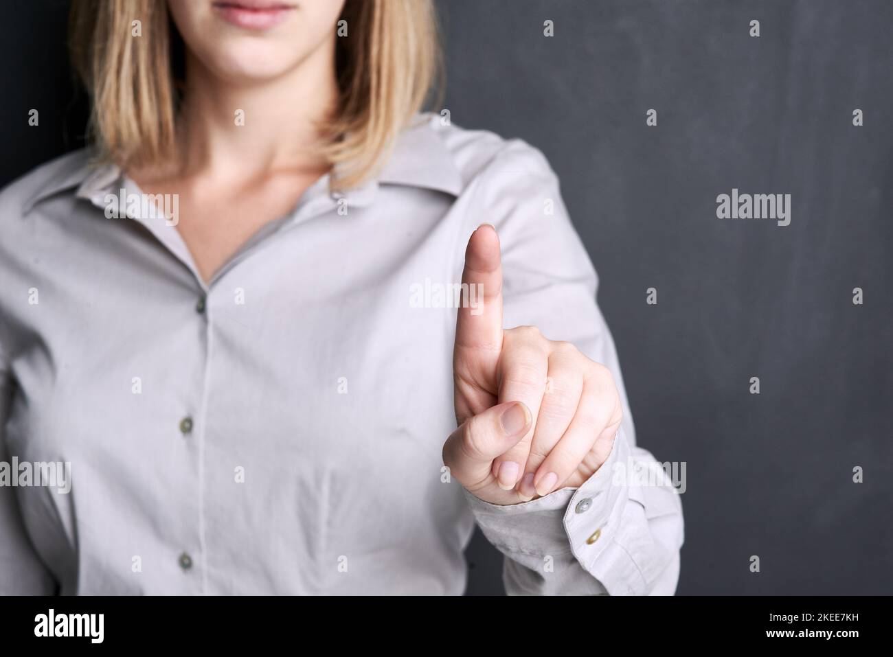 The world right at your fingertips. a woman connecting to a user ...