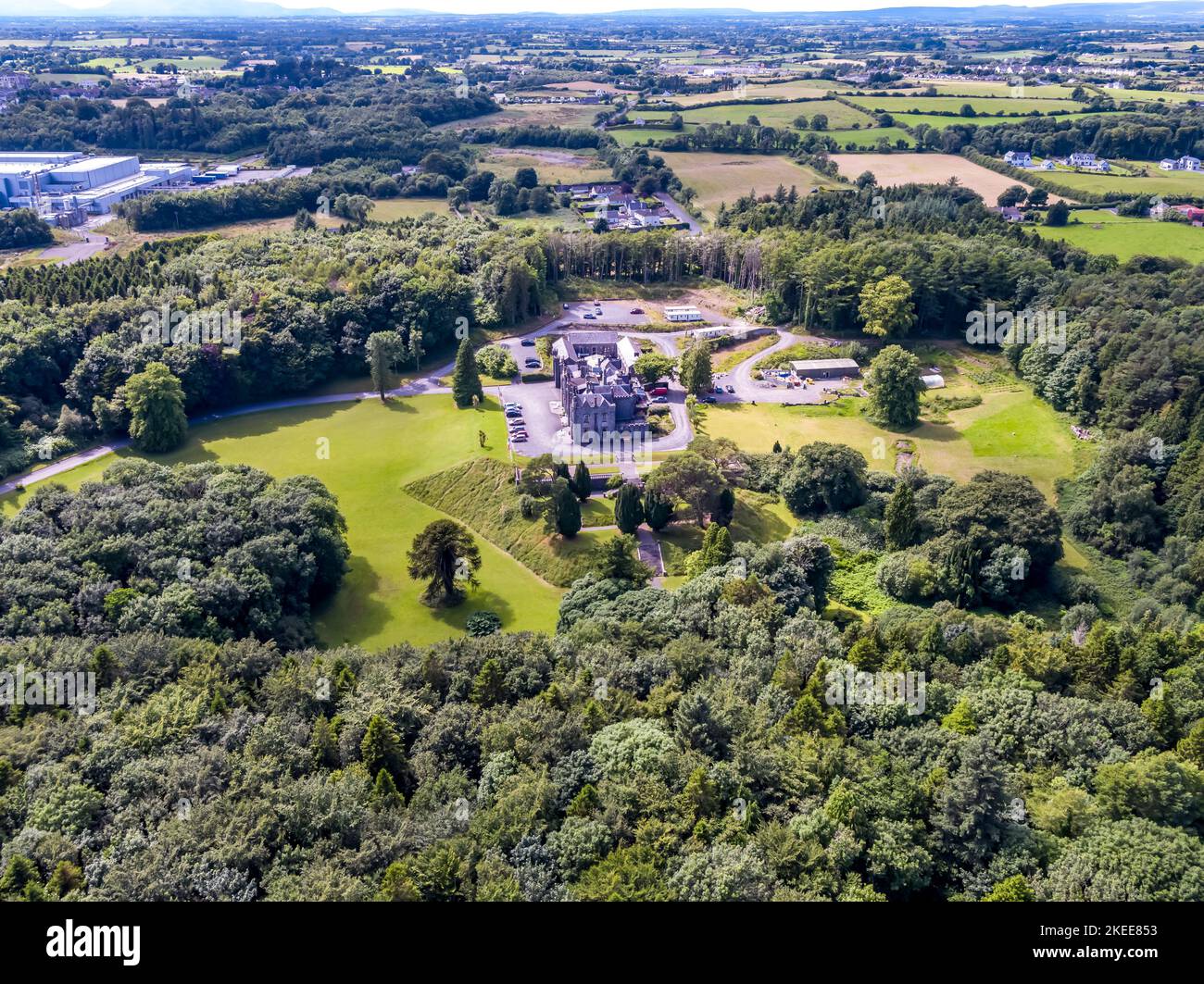 Aerial of Belleek Castle in Ballina, County Mayo - Republic of Ireland ...