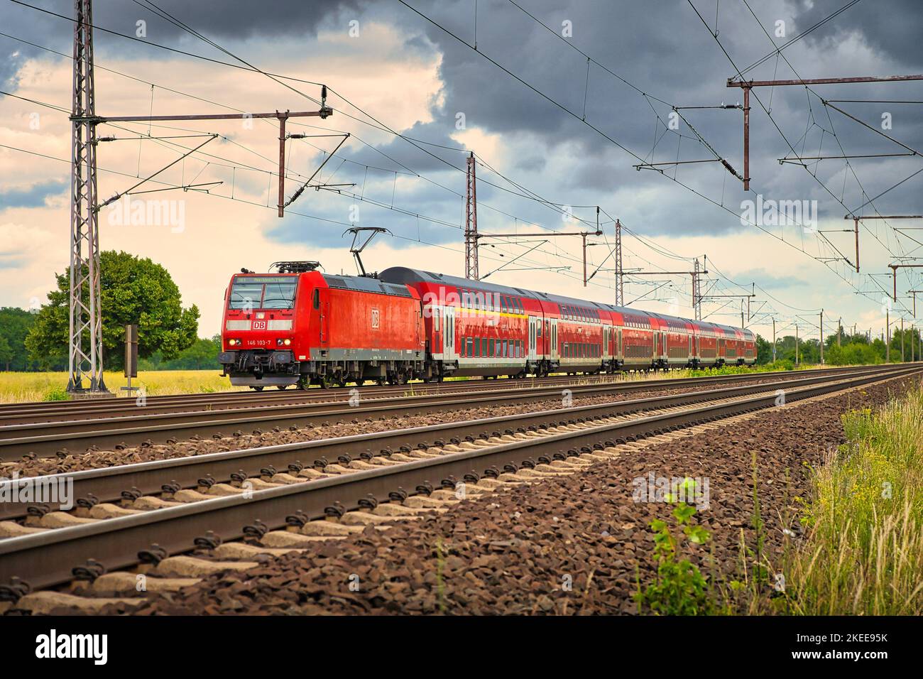 An express train at the railway station Stock Photo - Alamy