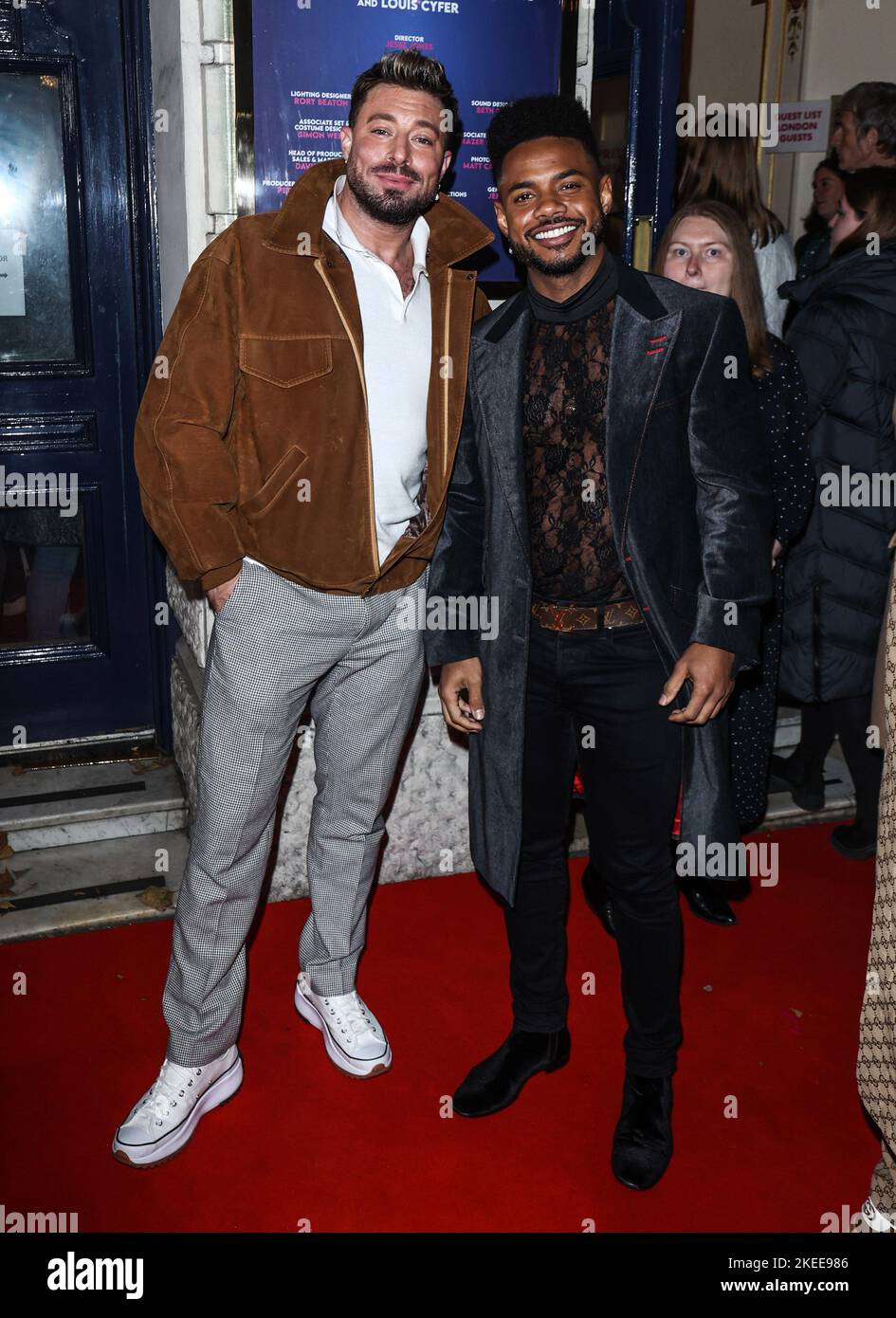 Duncan James and Rodrigo Reis attend the press night for "Death Drop ...