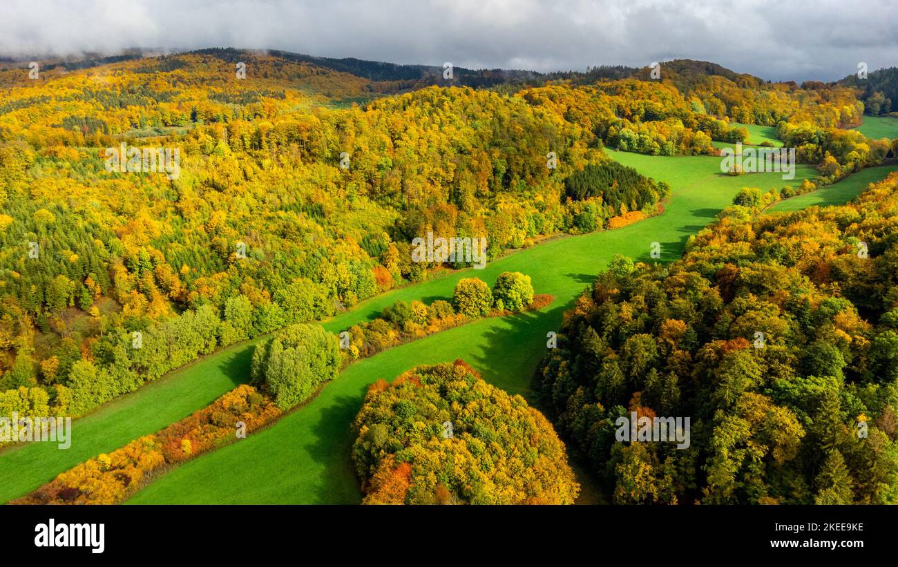 Small autumn walk through the beautiful park landscape near Bad ...
