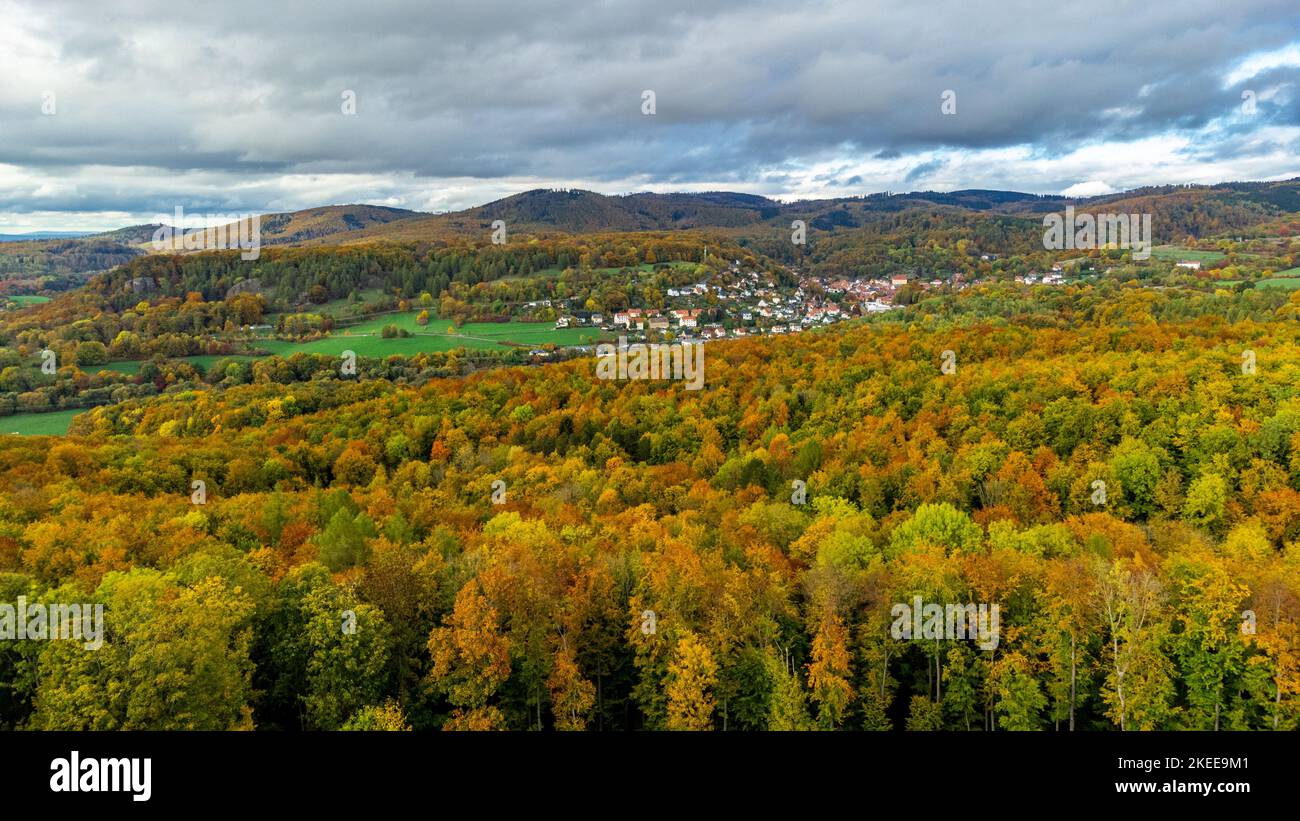 Small autumn walk through the beautiful park landscape near Bad ...