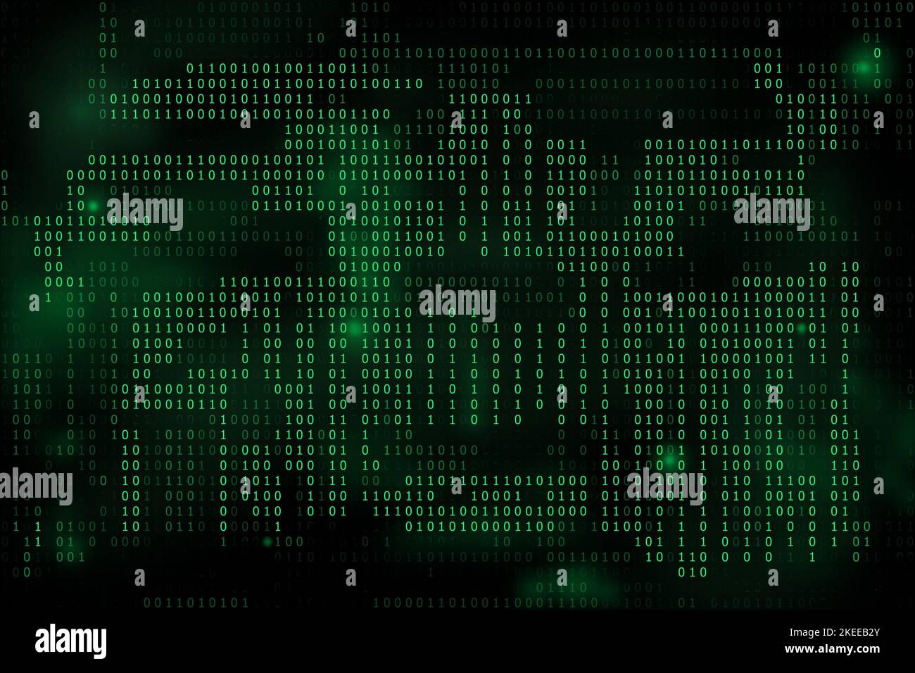 The green binary code on a black background. A concept of coding Stock ...