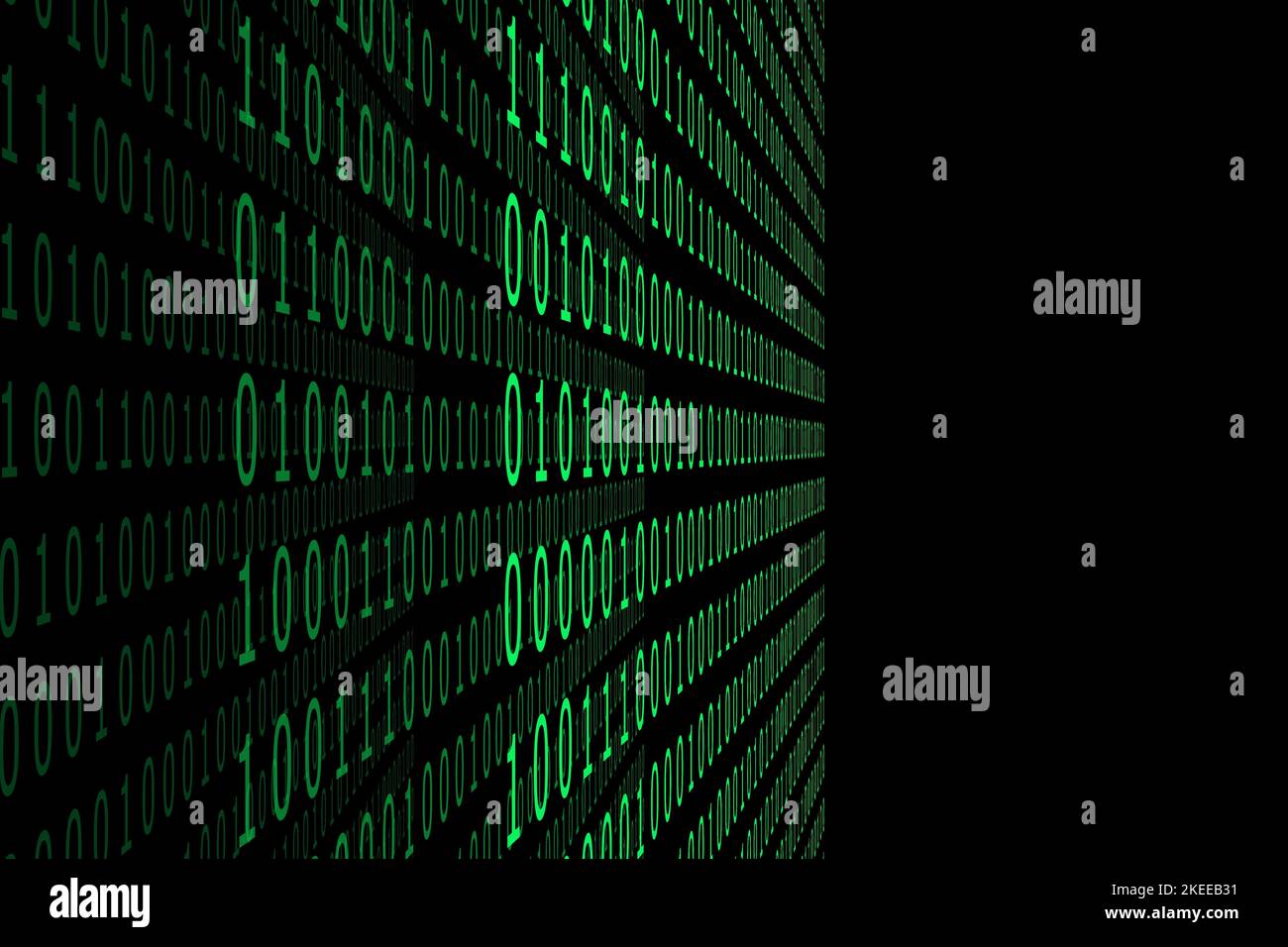 The green binary code on a black background. A concept of coding Stock ...