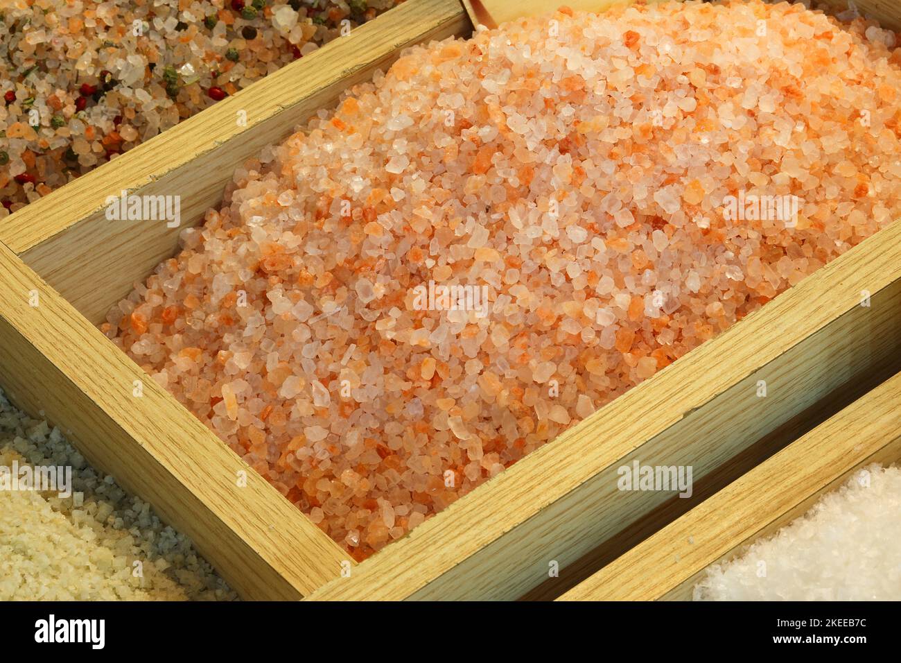 Pink salt of the Himalayas areas for sale at the market Stock Photo - Alamy