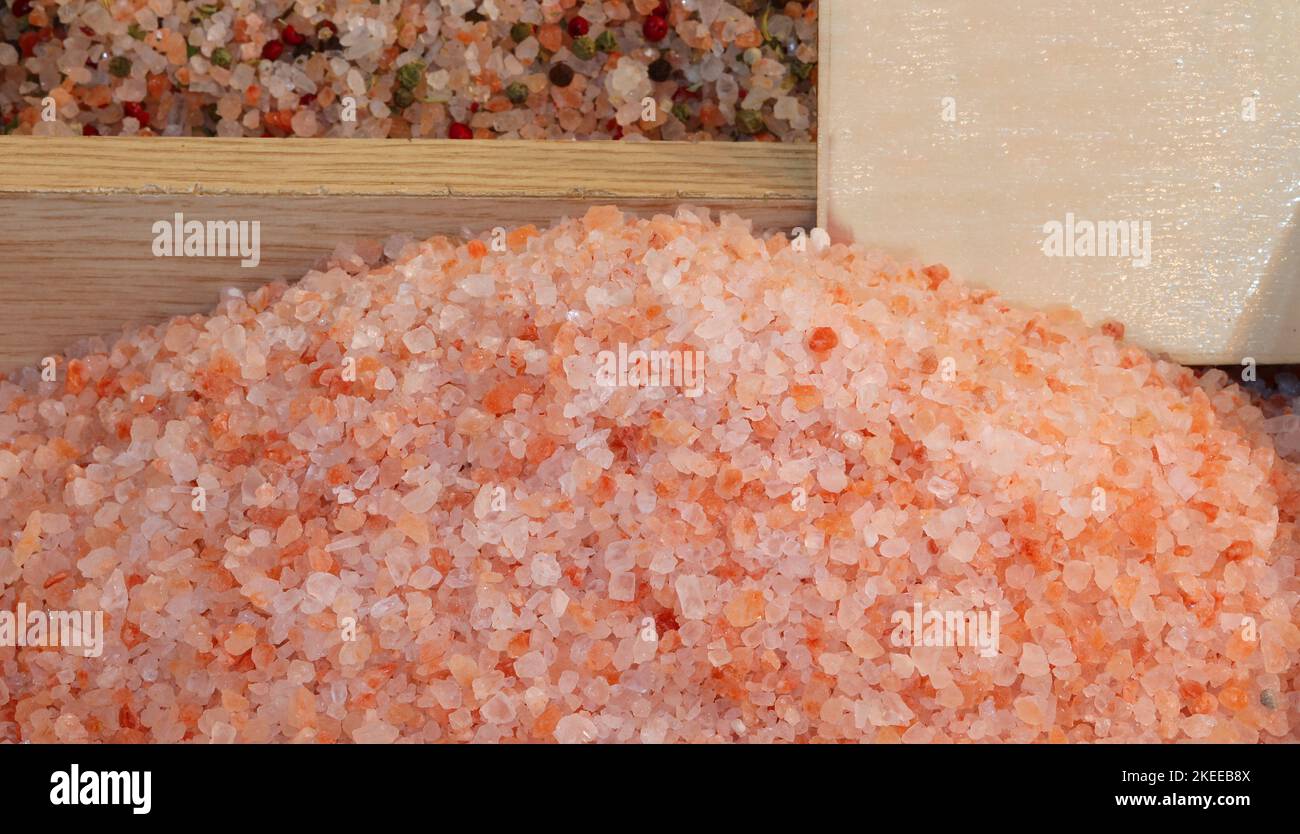 sale of coarse pink salt typical of the Himalayas areas for sale at the ...