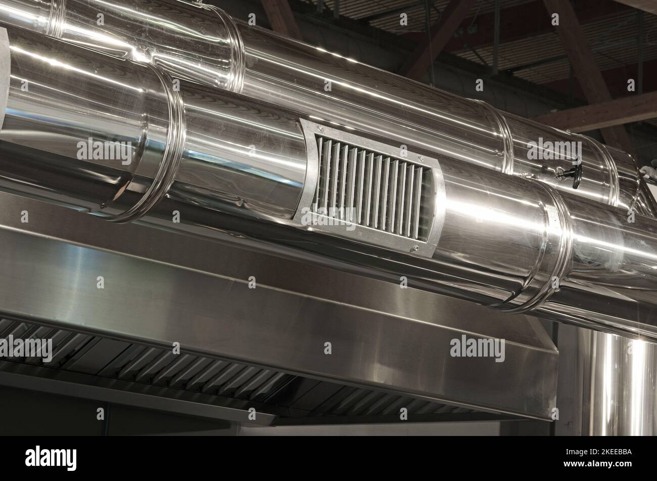 air vent in a steel pipe of the air conditioning system Stock Photo - Alamy