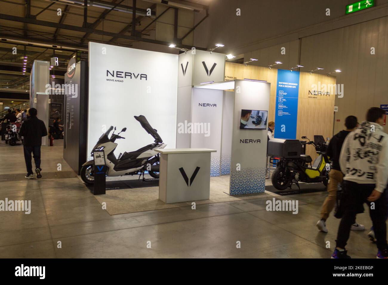 Motorbike and accessories exposed at EICMA, international motorcycle ...