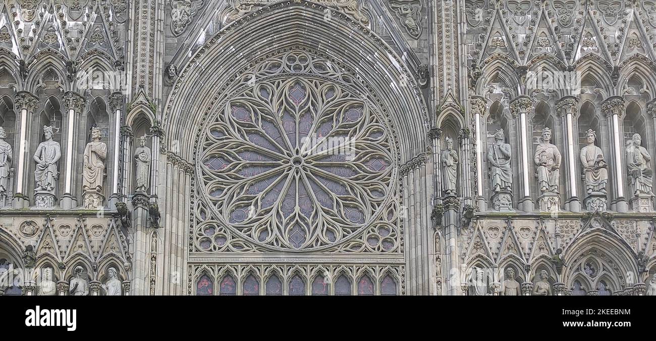 Trondheim, Norway - 8 May 2022: Nidaros Cathedral rose window Stock ...