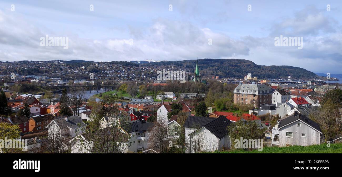 Trondheim, Norway - 8 May 2022: Panoramic view of Trondheim from ...