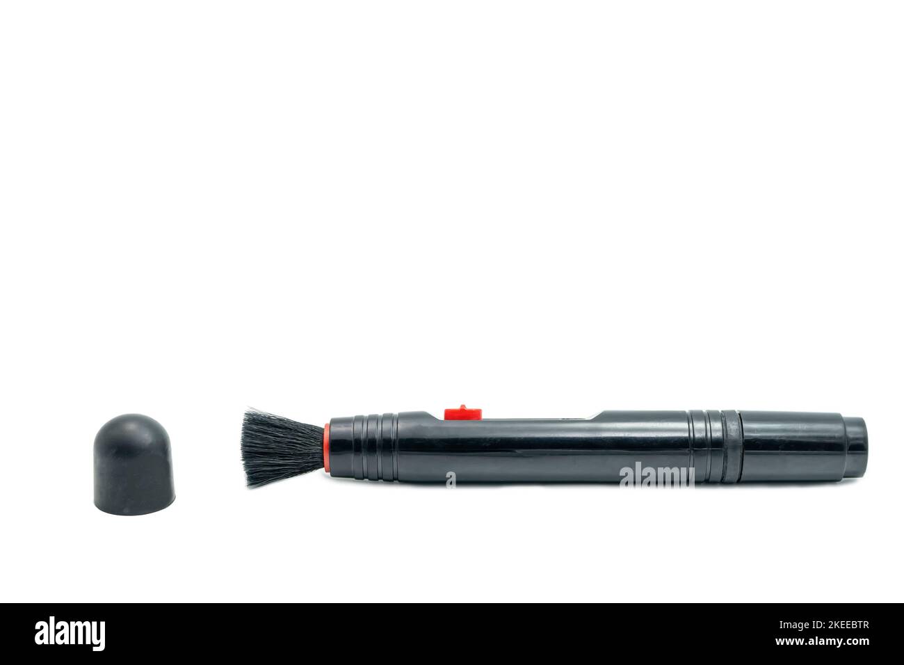 A black lens pen isolated on a white background Stock Photo - Alamy