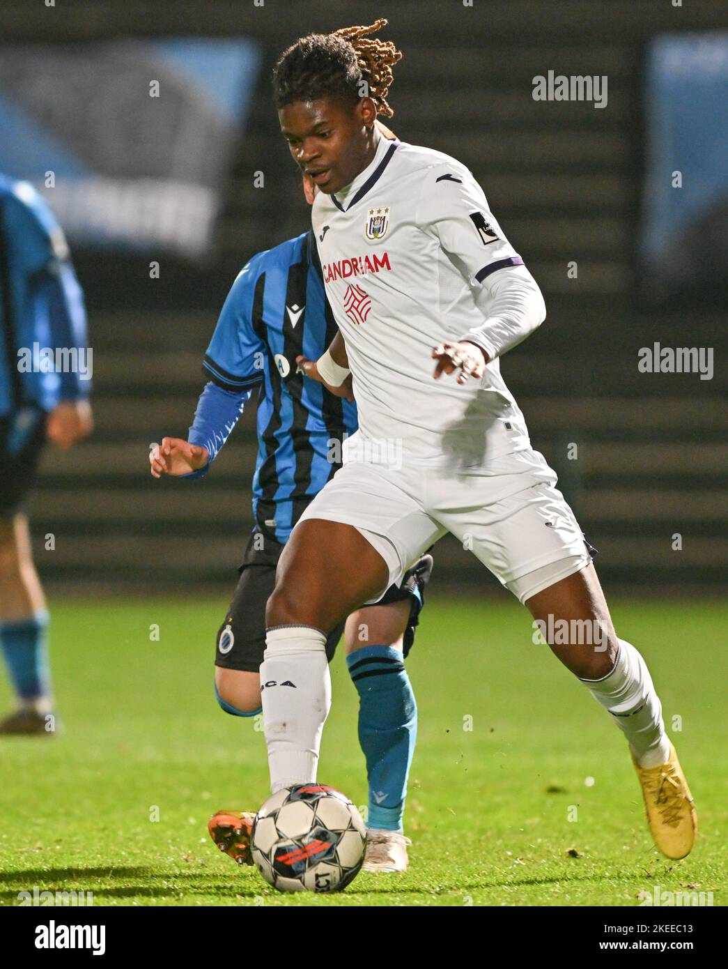 Roeselare, Belgium. 11th Nov 2022, Enock Agyei (72) of RSCA Futures ...