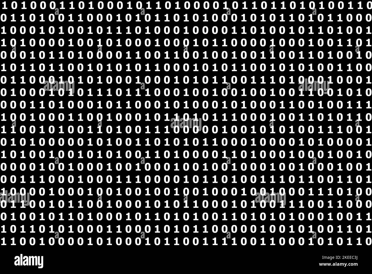 A white binary code on a black background Stock Photo - Alamy