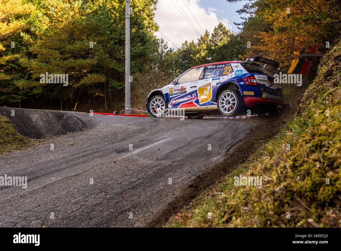 23 PAJARI Sami (fin), MALKONEN Enni (fin), Skoda Fabia Evo, action ...