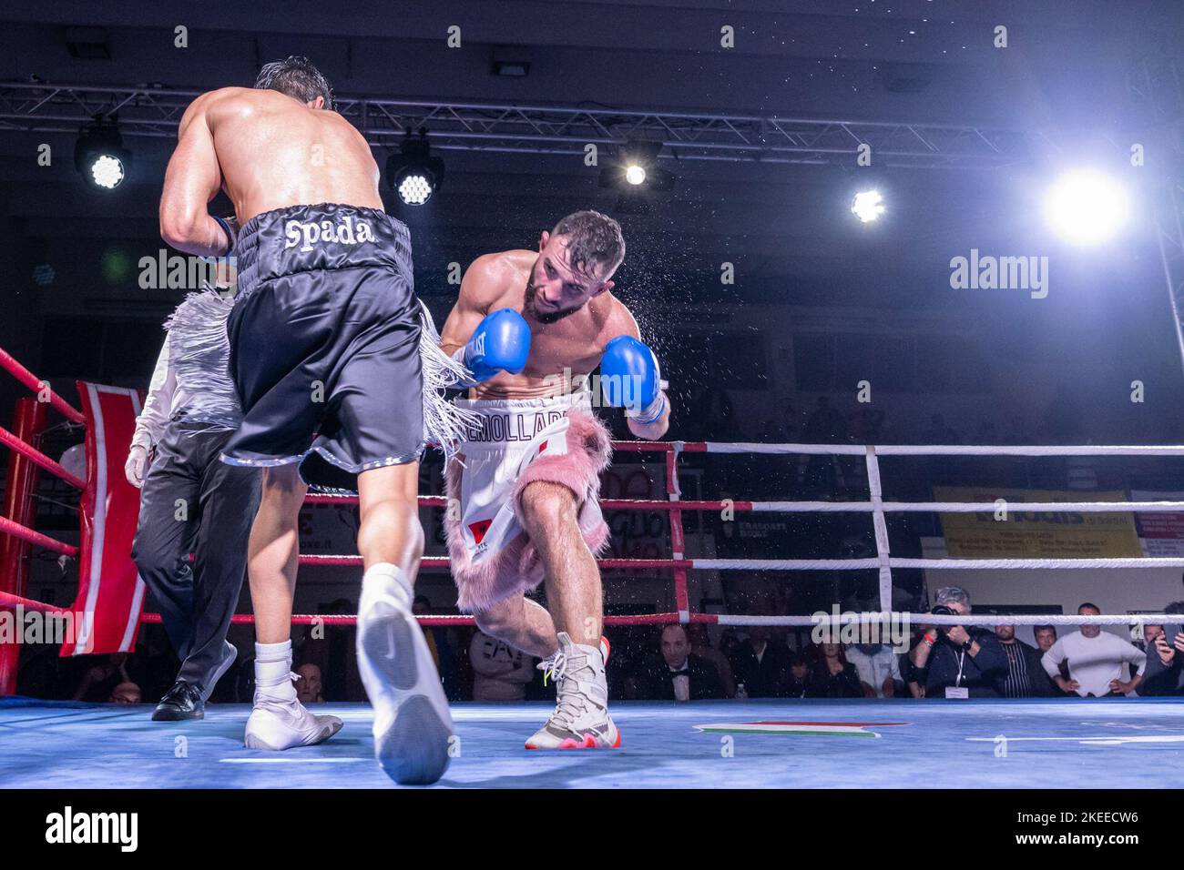 Daniel Spada vs Marvin Demollari during boxing match valid for the ...