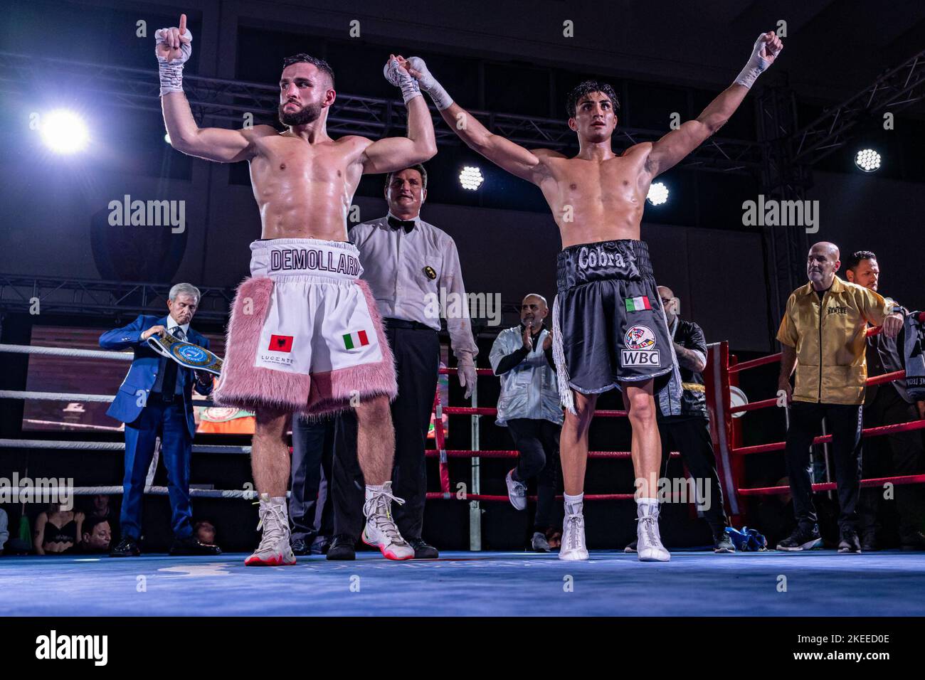 Daniel Spada vs Marvin Demollari during boxing match valid for the ...