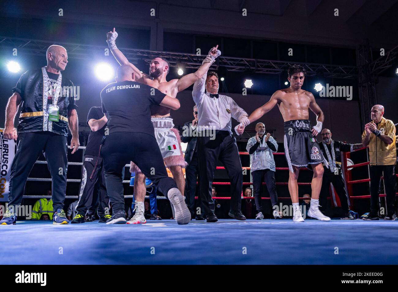 Daniel Spada vs Marvin Demollari during boxing match valid for the ...