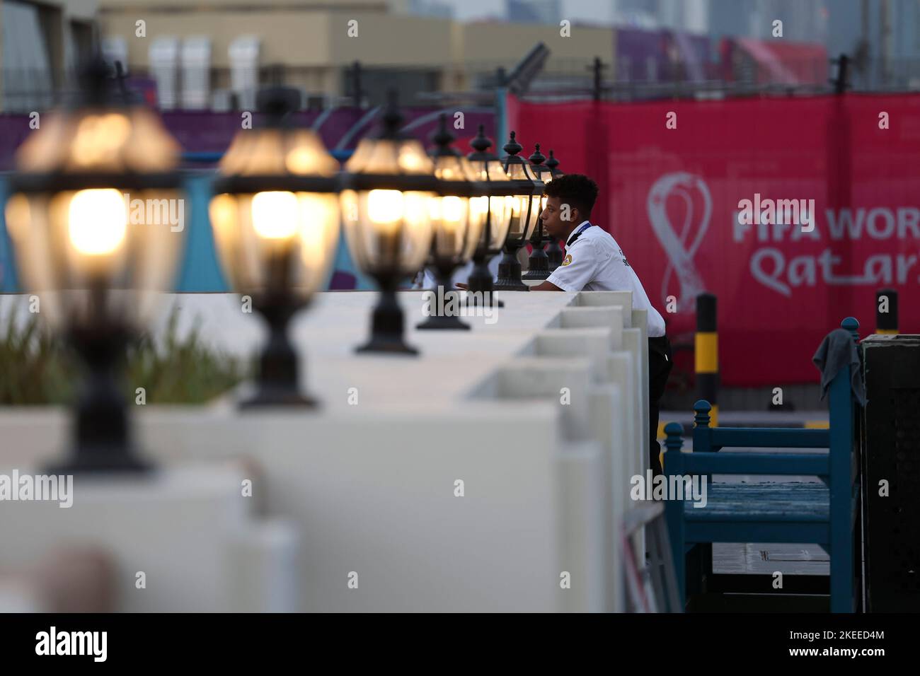 Doha, Qatar. 8th Nov, 2022. A staff member is seen at the Souq Waqif ...