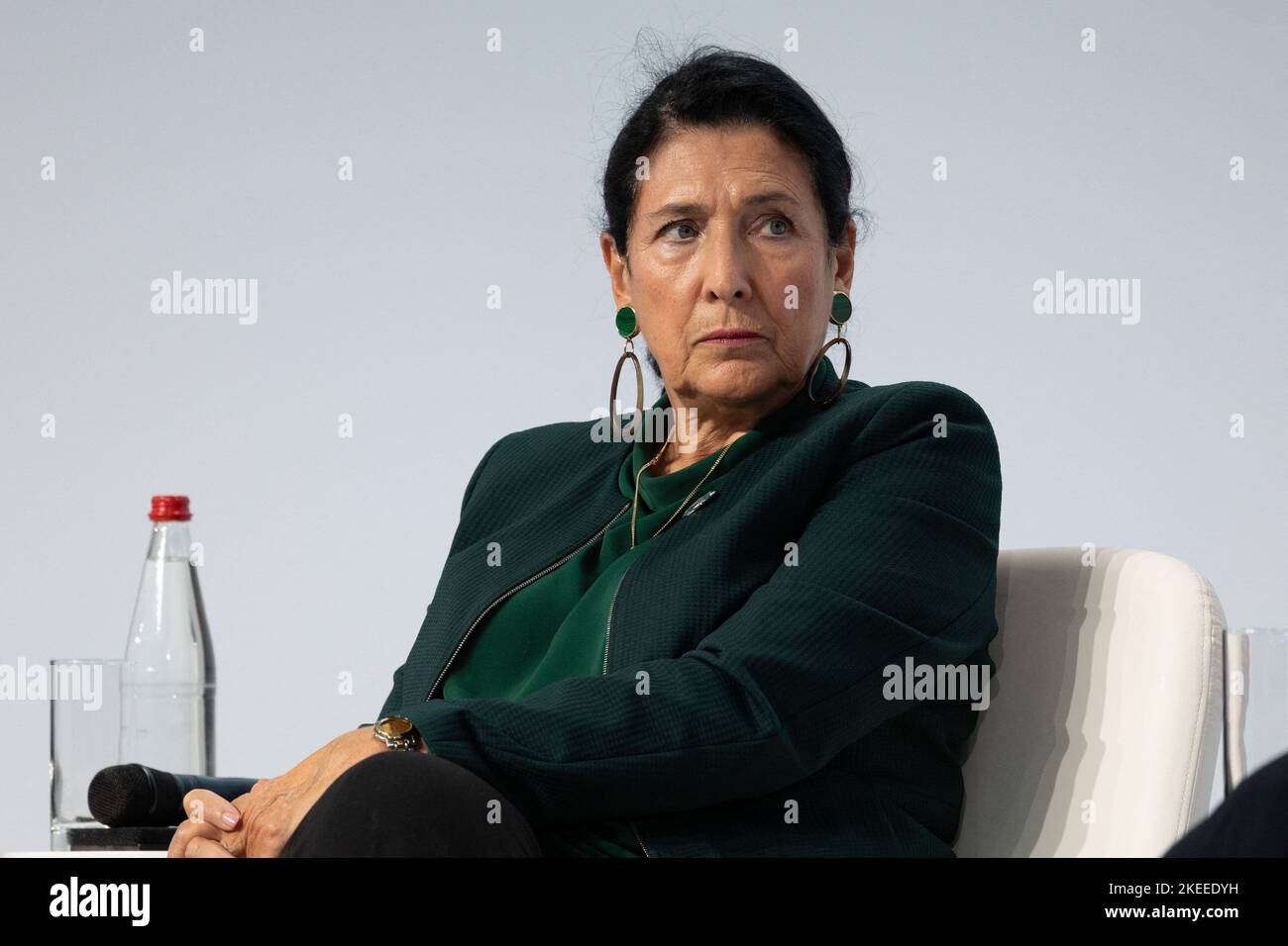 Georgian President Salome Zourabichvili speaks at the Peace Forum in ...