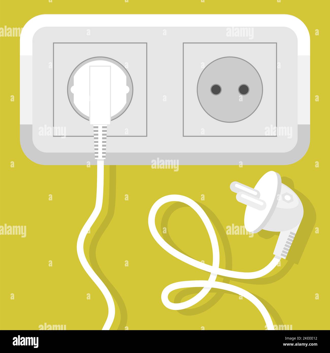 Plug Icon Isolated on Yellow Background. Electric Symbol Stock Photo ...
