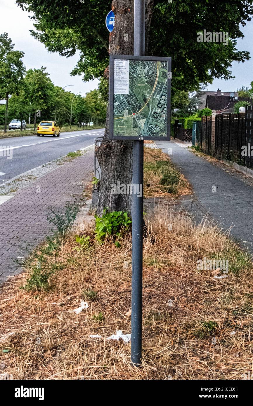 Berlin Wall Map at former Waltersdorfer Chaussee border crossing Rudow ...