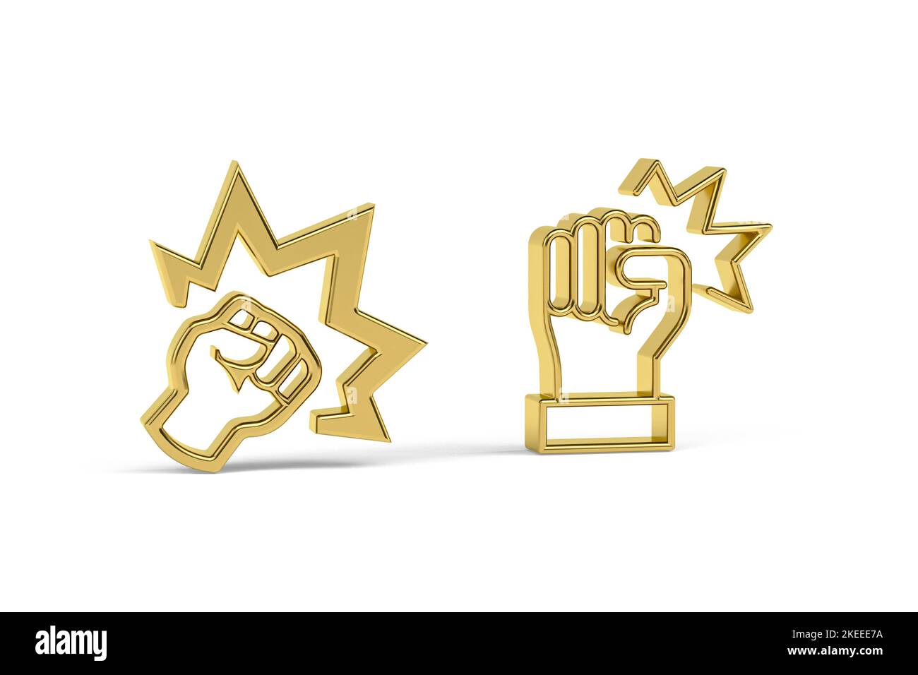 Golden 3d hit icon isolated on white background - 3d render Stock Photo ...