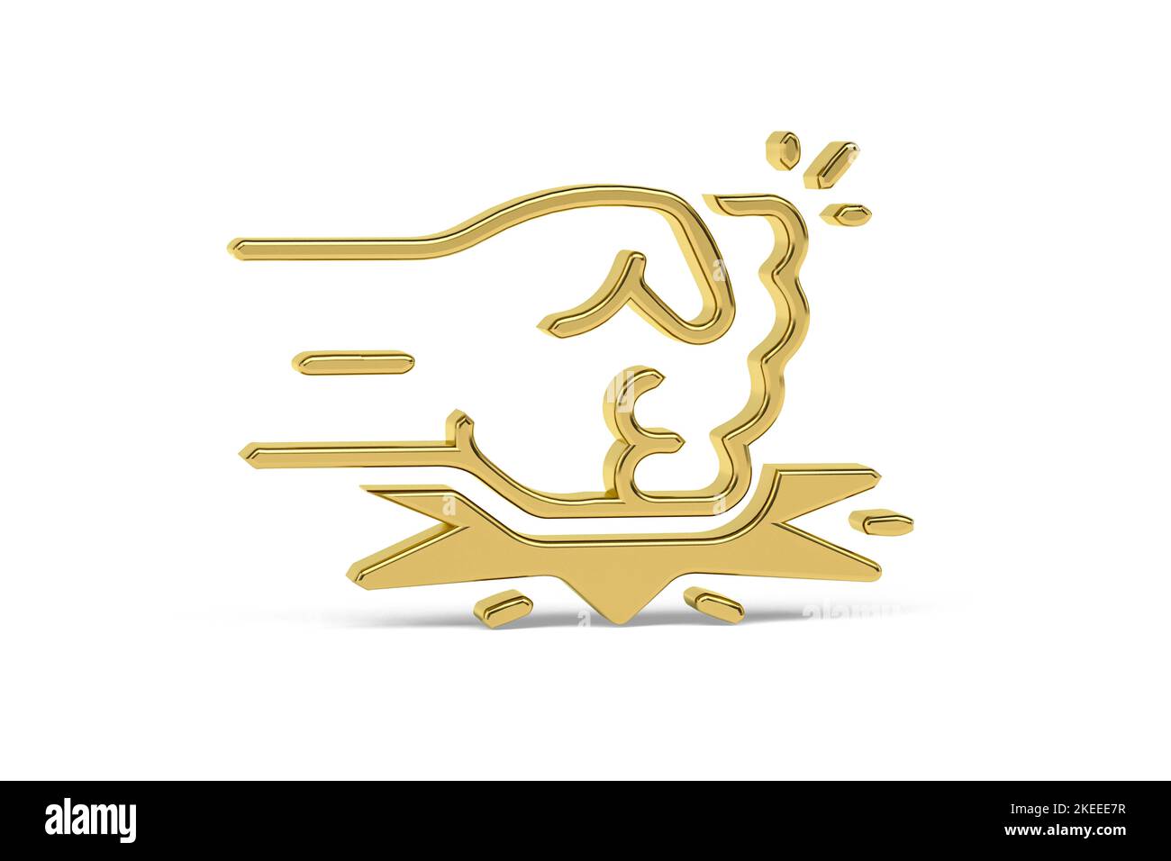 Golden 3d hit icon isolated on white background - 3d render Stock Photo ...